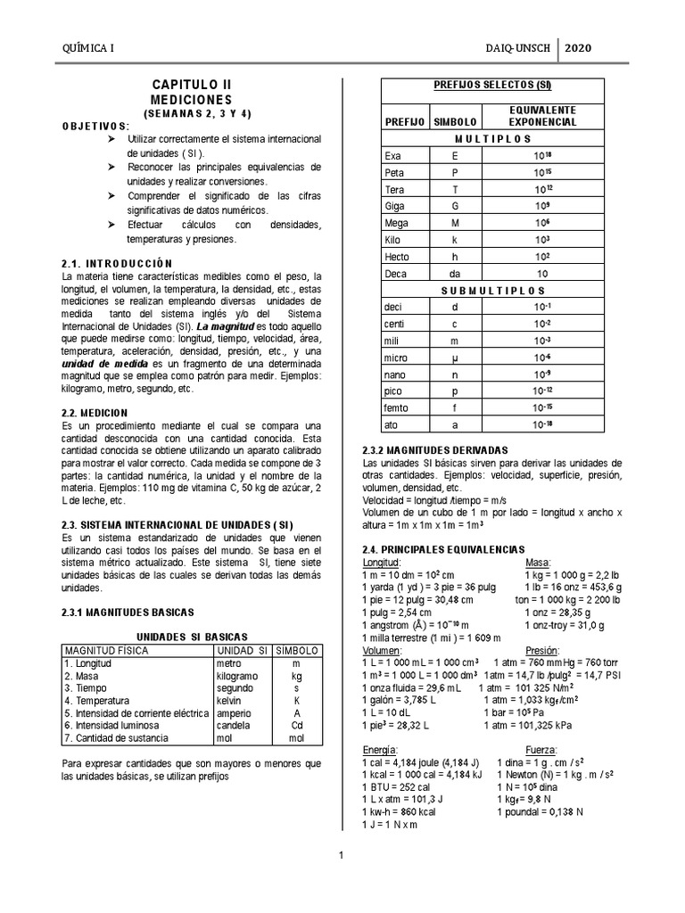 Capitulo Ii Mediciones y Conversion de Unidades | PDF | Exactitud y precisión | Celsius