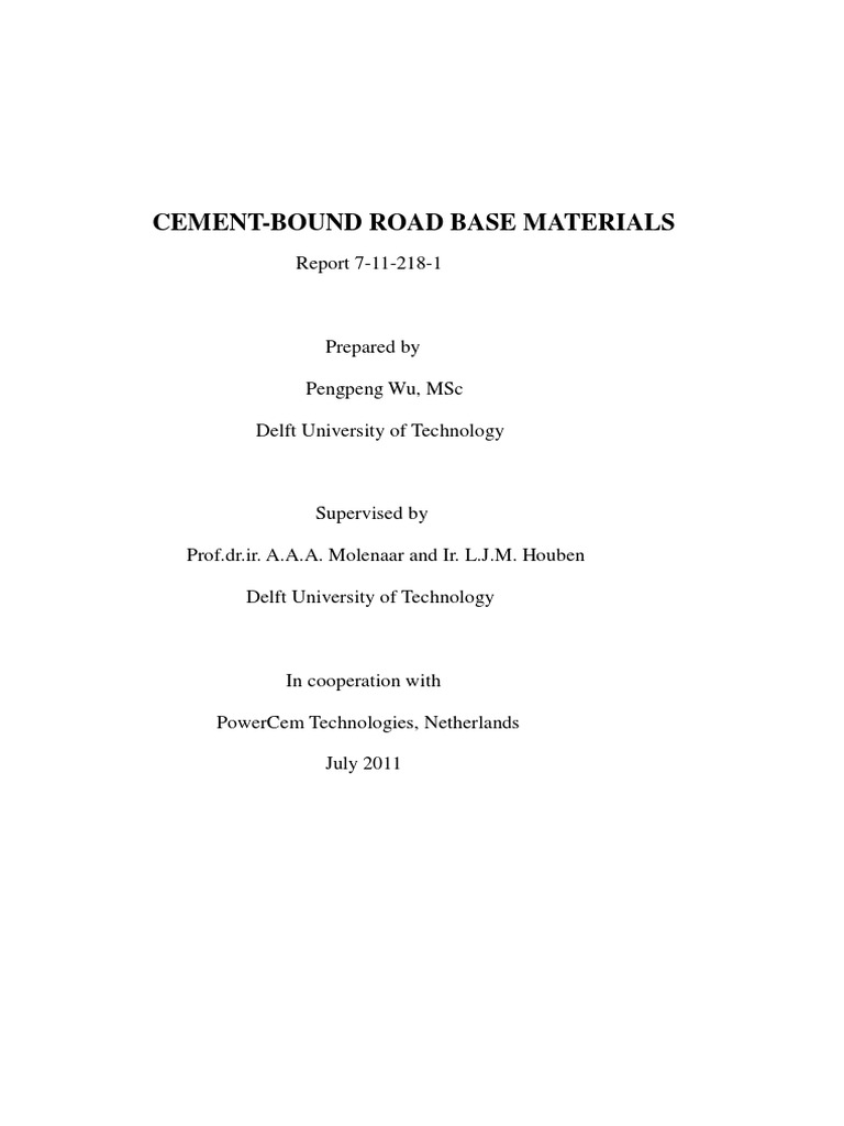 Cement Bound Road Based Materials | PDF | Strength Of Materials | Fly Ash