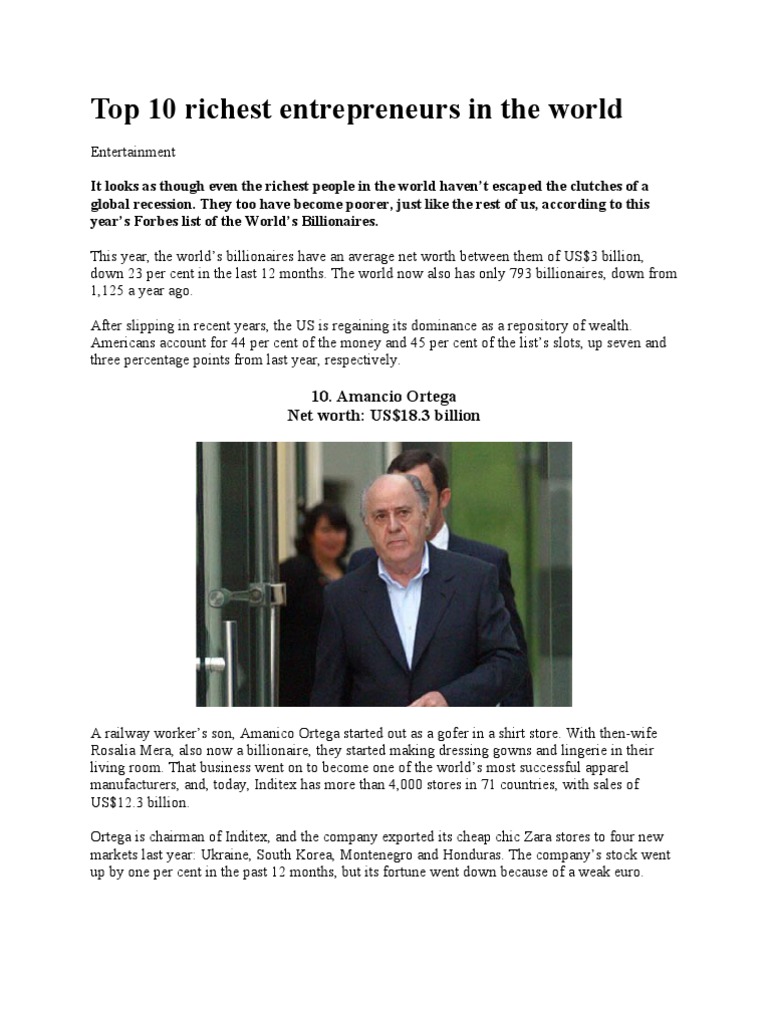 Top 10 Richest Entrepreneurs 2023 | PDF | Business