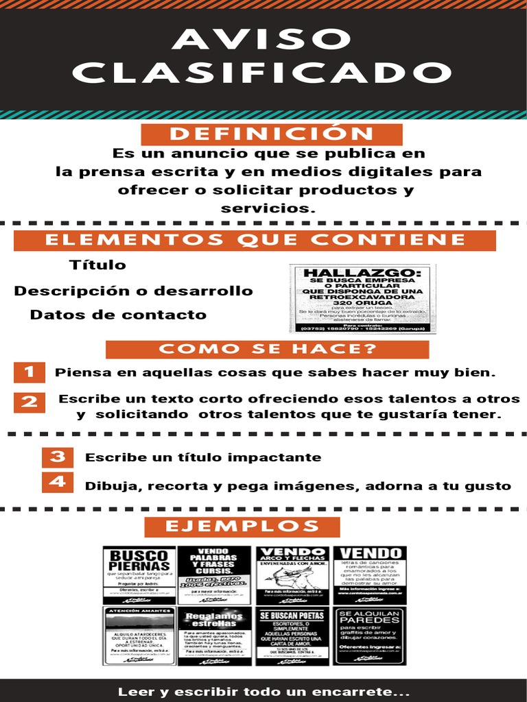 Como Hacer Avisos Clasificados Portador de Texto | PDF