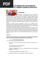 Proyecto Didáctico: Mi Barrio Infantil | PDF | Educación de la primera ...