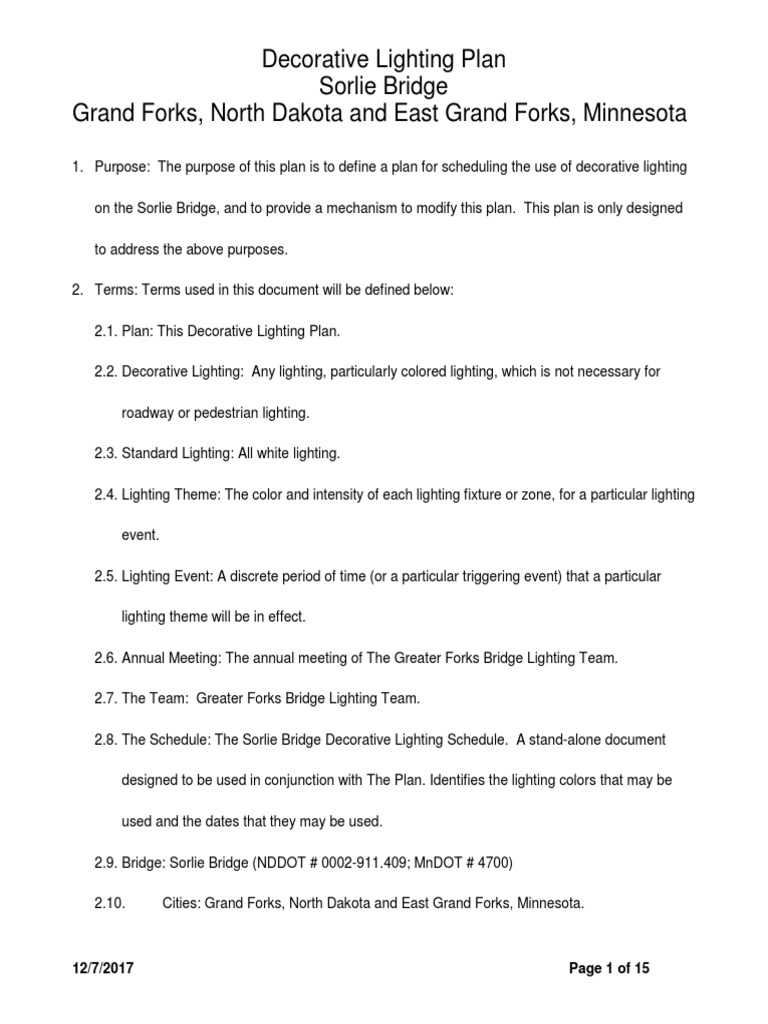 Dec. 7 2017 Sorlie Bridge Lighting Agreement | PDF | Lighting | Bridge