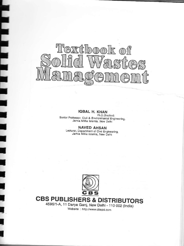 Textbook of Solid Wastes Management | PDF | Waste | Waste Management