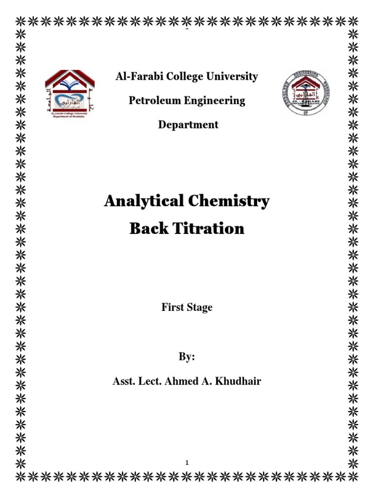 Back Titration in Analytical Chemistry | PDF | Chemistry | Titration