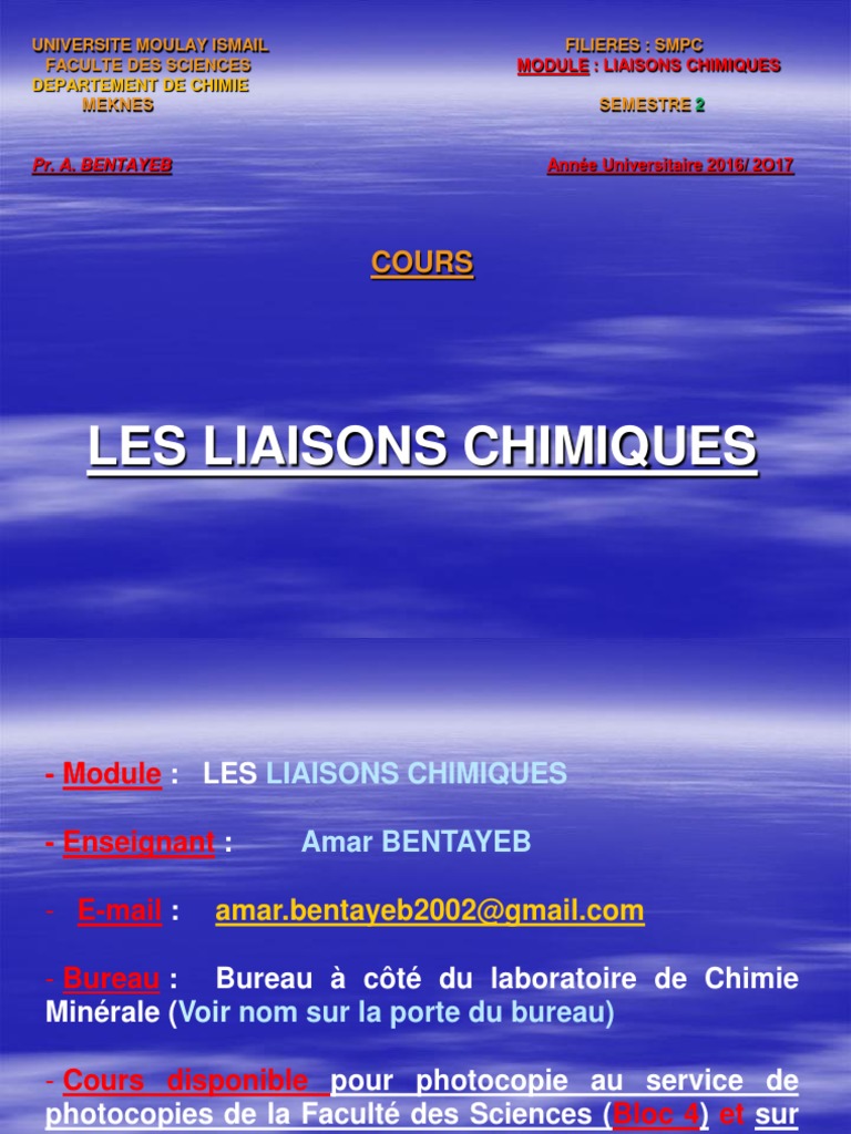 Chapitre 1 Introduction Et Modèle de LEWIS | PDF | Liaison chimique ...