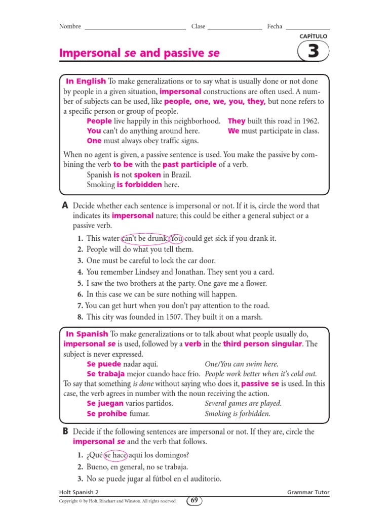 Impersonal Se and Passive Se: in English | PDF | Verb | Syntax