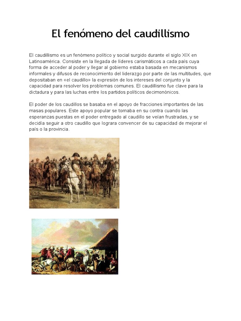 El Fenómeno Del Caudillismo | PDF | Gobierno