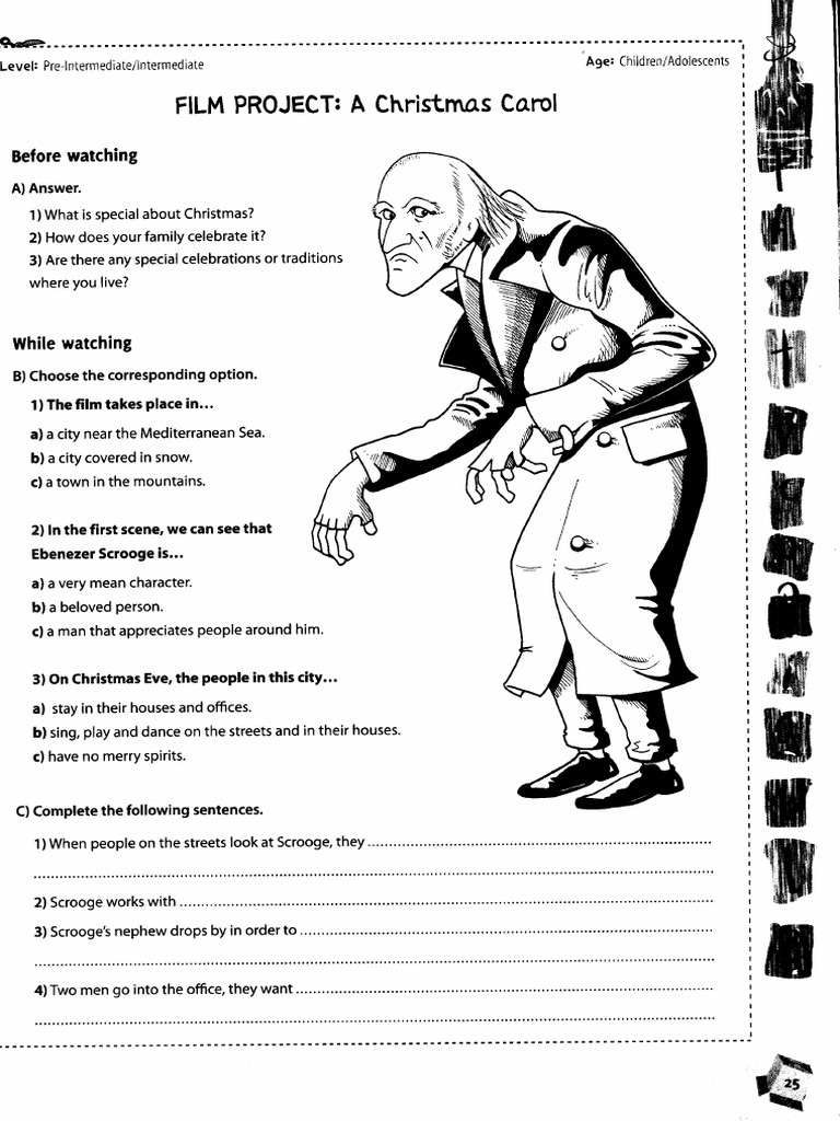 Christmas Carol Worksheet | PDF