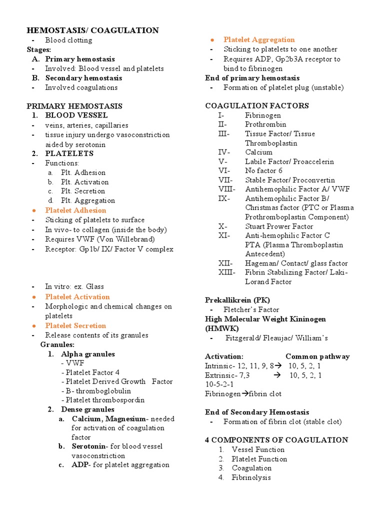 Hemostasis & Coagulation Basics | PDF | Coagulation | Platelet