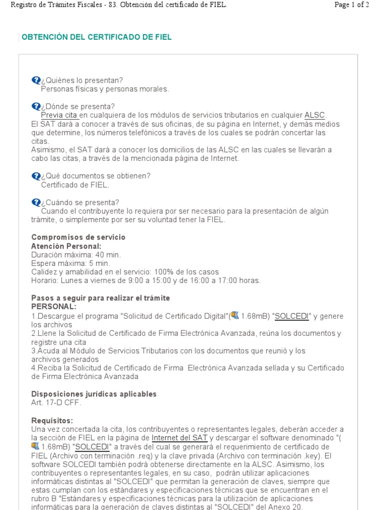 Obtención del Certificado de FIEL | PDF | Disco compacto | Archivo de ...