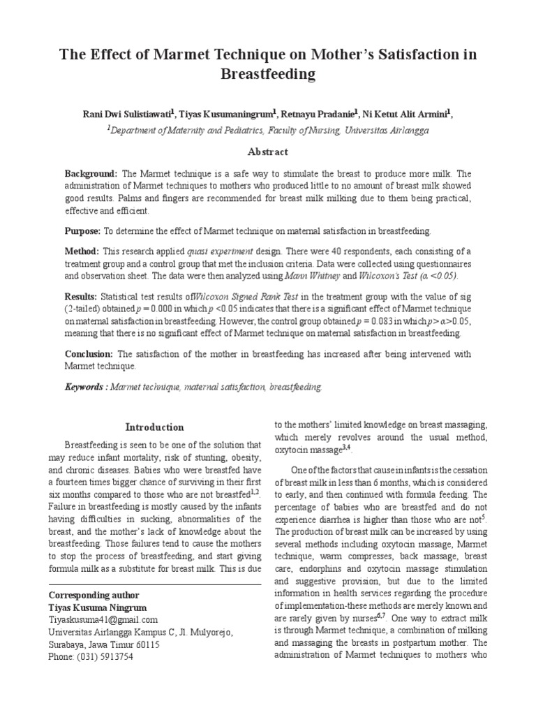 The Effect of Marmet Technique On Mother's Satisfaction in ...