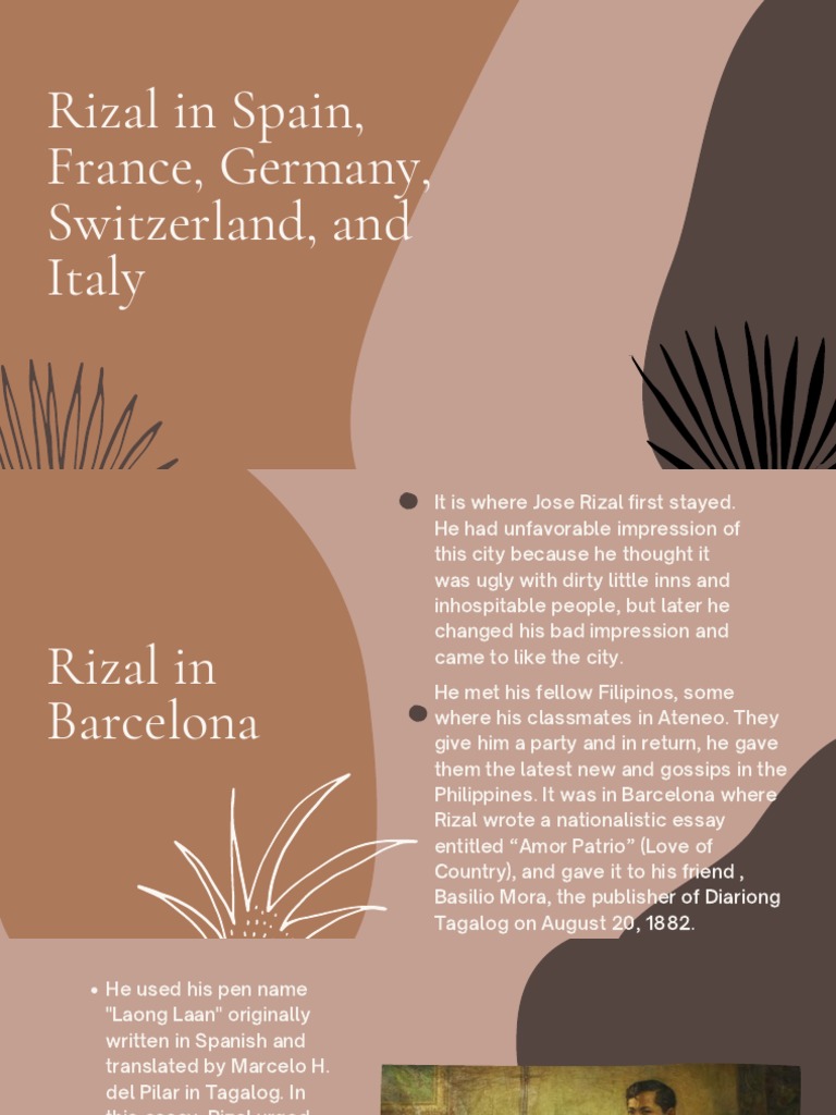 Rizal in Spain, France, Germany, Switzerland and Italy | PDF
