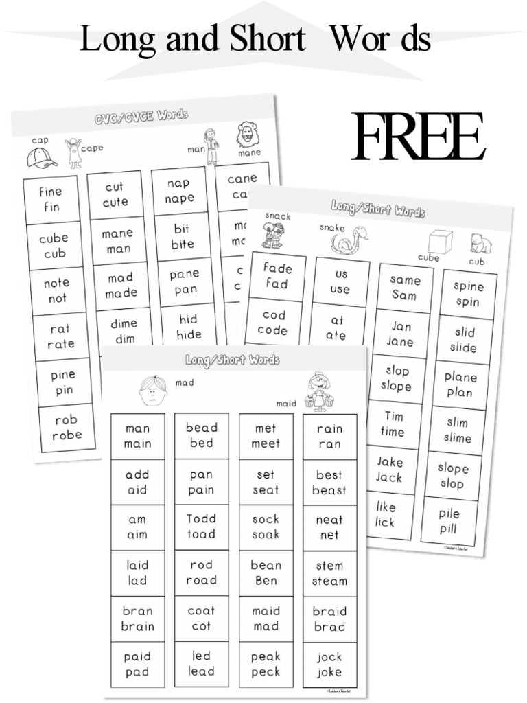 CVC Cvce Word Lists | PDF