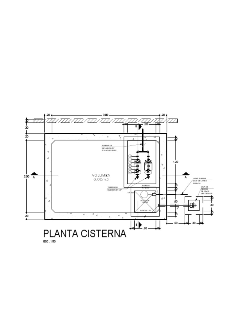 Vista en Planta de Cisterna Subterránea | PDF | Autodesk