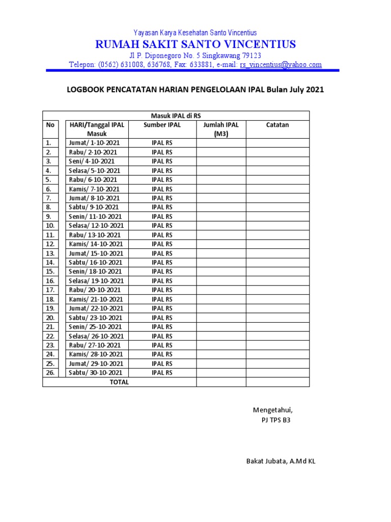 Logbook Ipal | PDF