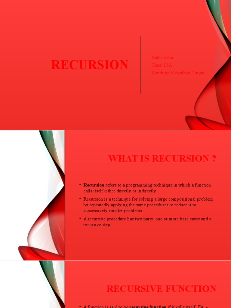 Recursion Class 12 Computer Science Python Pdf Recursion Subroutine 0753