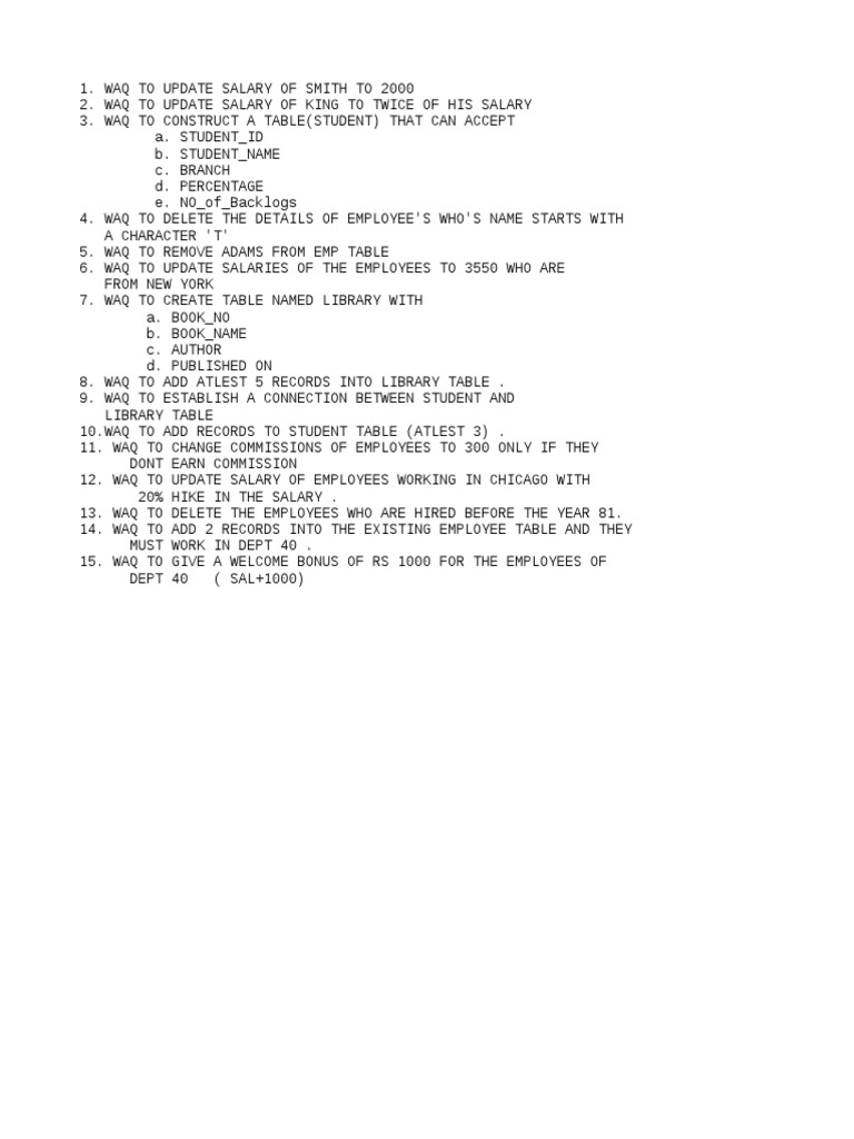 Multiple SQL queries to update, insert, delete records from various ...