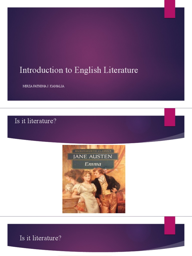 Introduction To English Literature | PDF | Writing | Creative Works