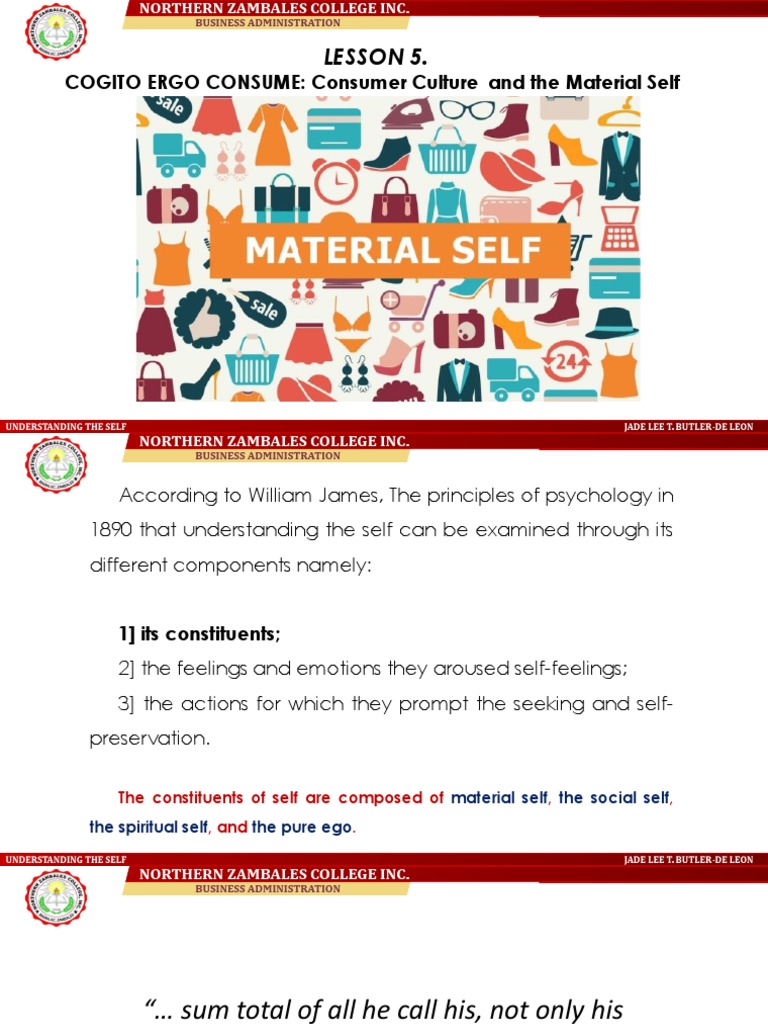 Understanding The Self LESSON 5 COGITO ERGO CONSUME Consumer Culture and The Material Self | PDF ...