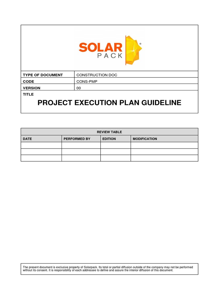 Guidelines for Developing a Comprehensive Project Execution Plan for a ...