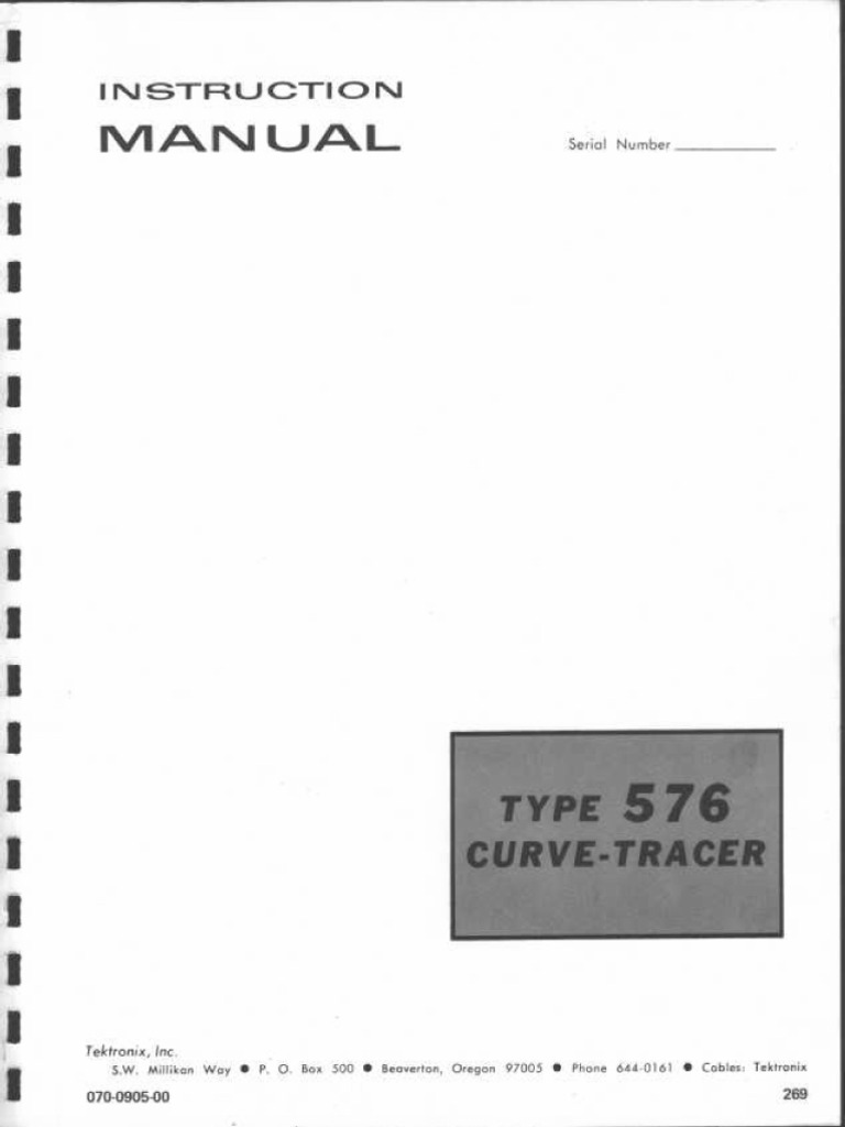Tektronix Type 576 Curve Tracer | PDF | Rectifier | Electromagnetism Tektronix Type 576 Curve Tracer | PDF | Rectifier | Electromagnetism