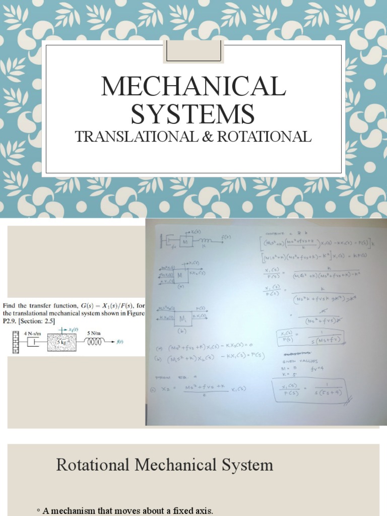 Rotational Mechanical Systems Transfer Function | PDF