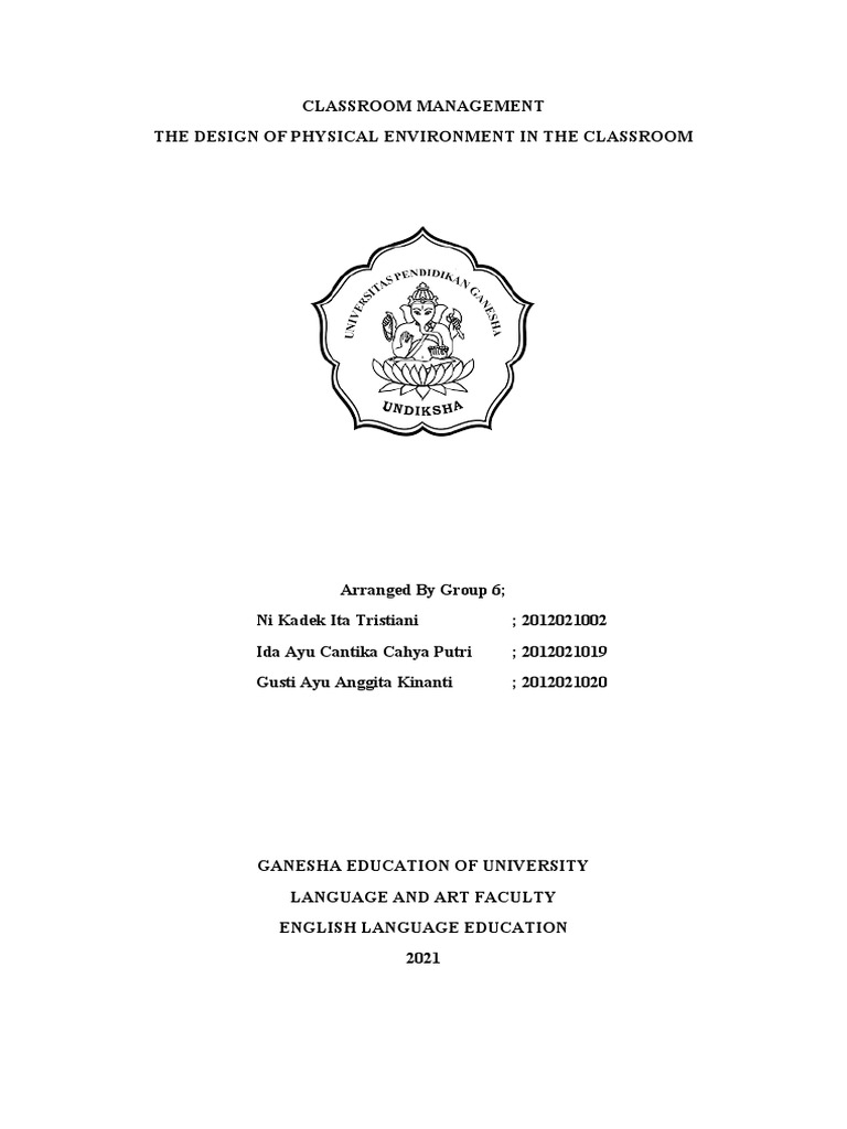Paper - 3a Group 6 The Design of The Physical Environment in The ...
