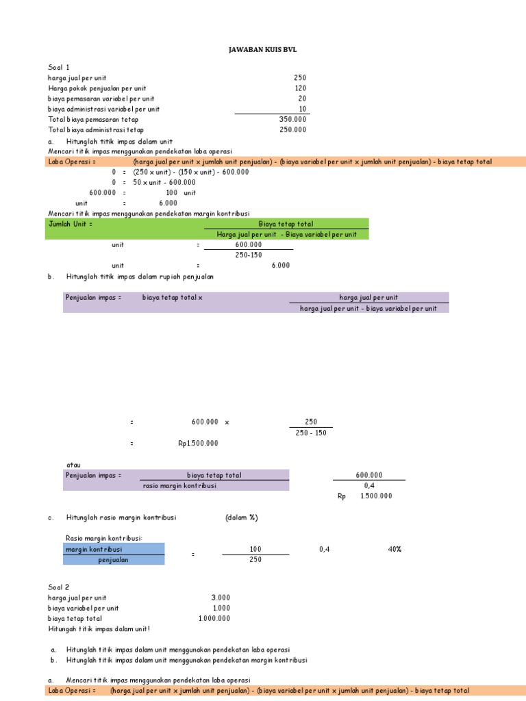 P7 Jawaban Kuis BVL | PDF