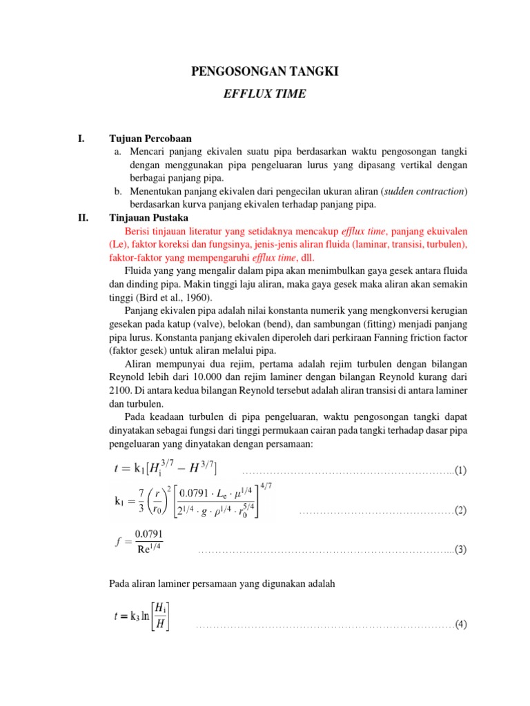 Panduan Efflux Time | PDF