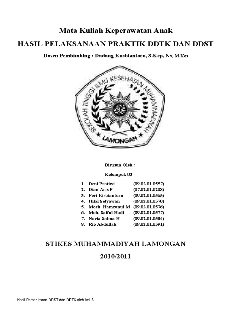 Laporan Ddst Ddtk Pdf Pengembangan Diri Gaya Hidup