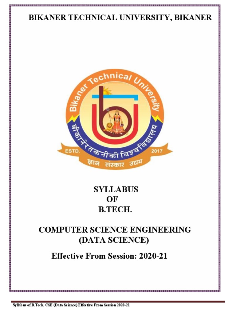 CSE DS Syllabus | PDF | Probability Distribution | Statistical Inference