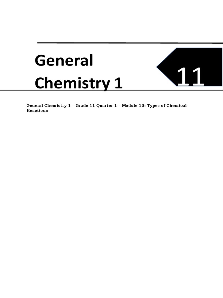 General Chemistry 1 Module 13 | PDF | Oxide | Chemical Reactions