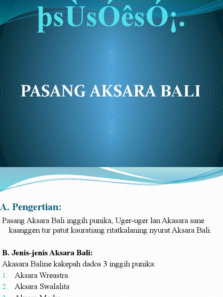 Panduan Aksara Bali dan Jenisnya | PDF | Seni & Disiplin Bahasa