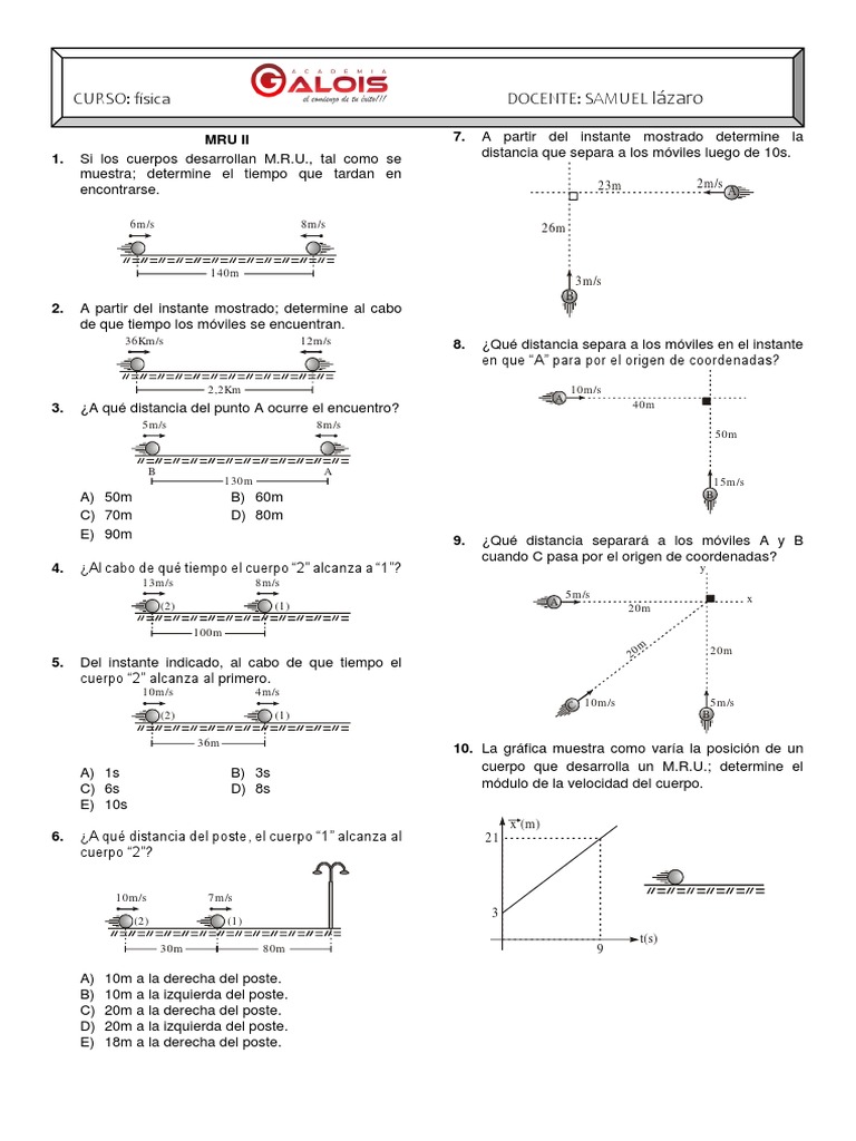 Mru Ii | PDF | Cantidades fisicas | Velocidad