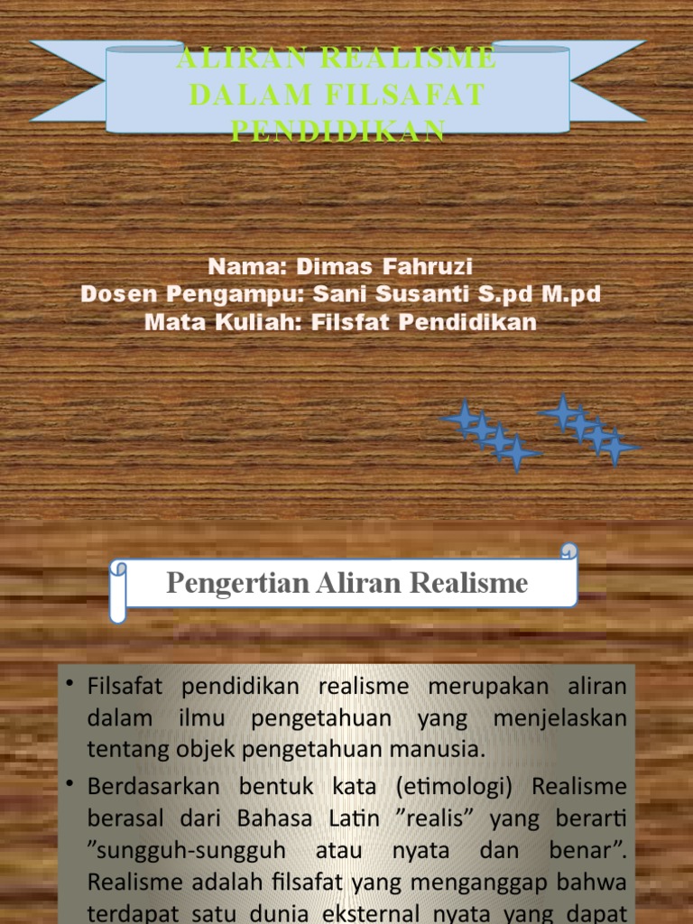 Aliran Realisme Filsafat Pendidikan | PDF | Ilmu Sosial | Filsafat