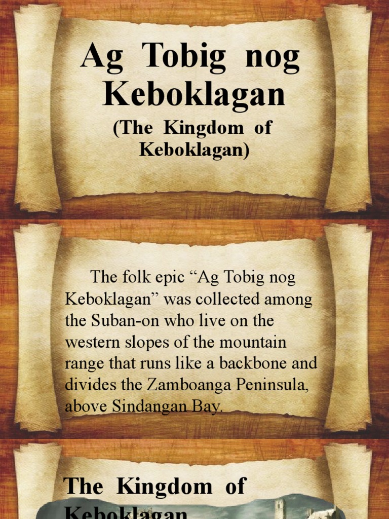 Ag Tobig Nog Keboklagan: (The Kingdom of Keboklagan) | PDF