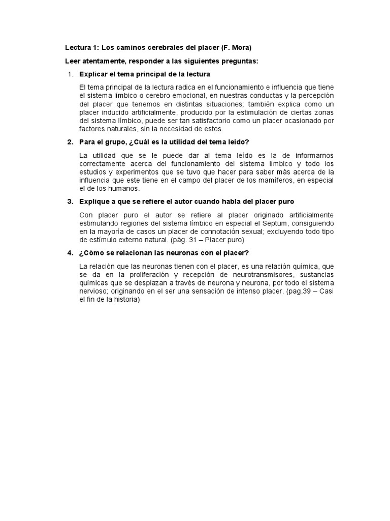 Sistema límbico y el placer humano | PDF | Ciencia y matemáticas