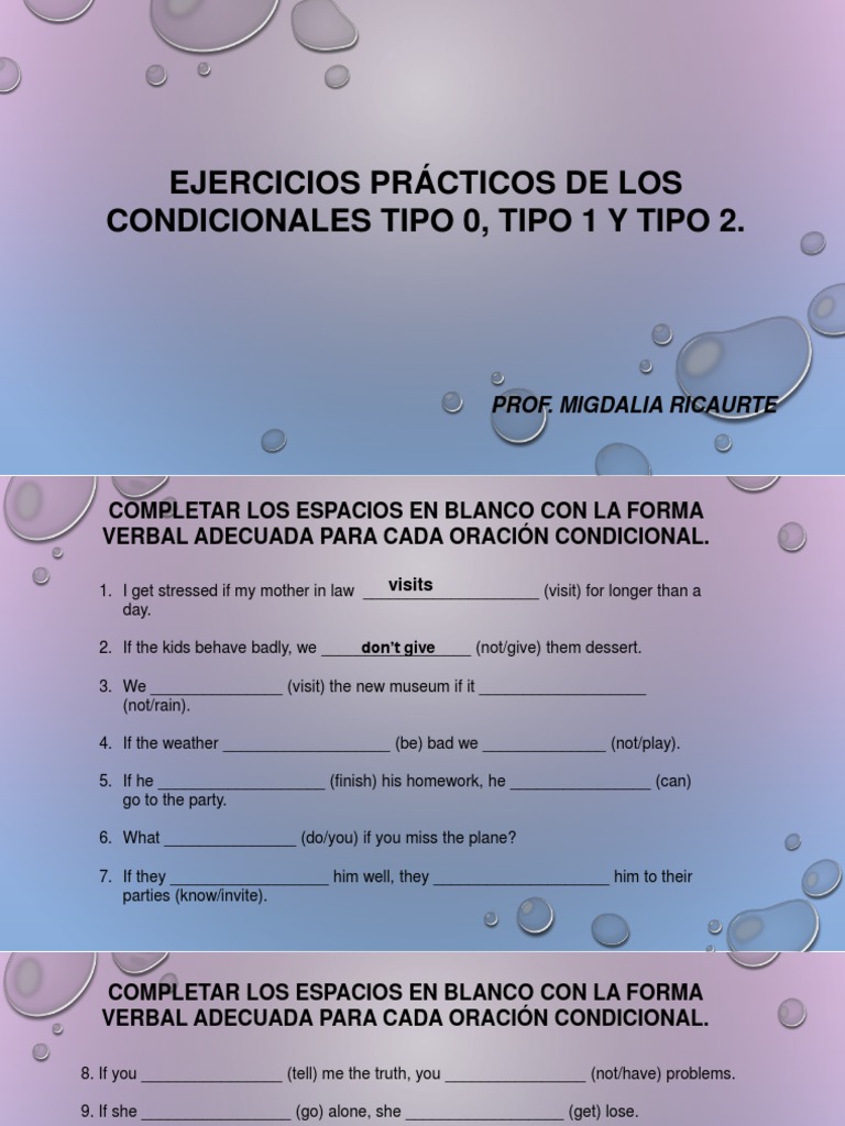 Ejercicios Condicionales 0,1, 2 | PDF