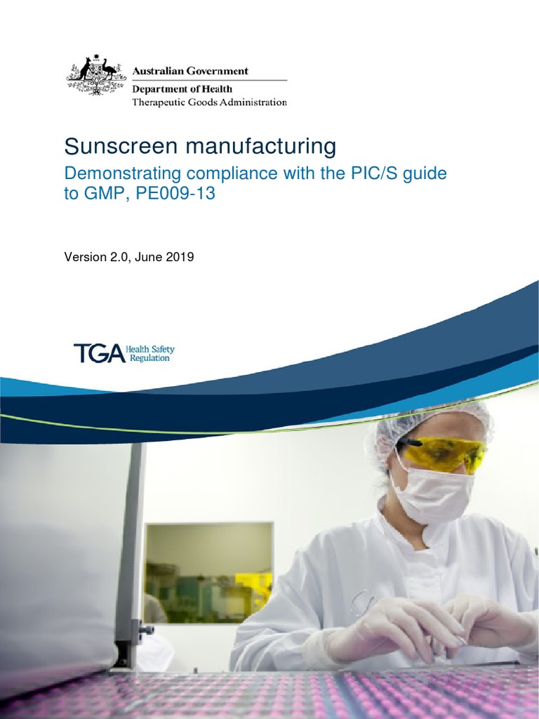 Sunscreen Manufacturing TGA Australia | PDF | Regulatory Compliance ...