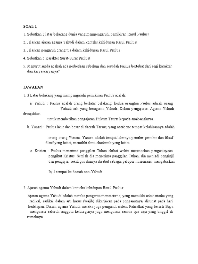 Soal Eksposisi PB III | PDF