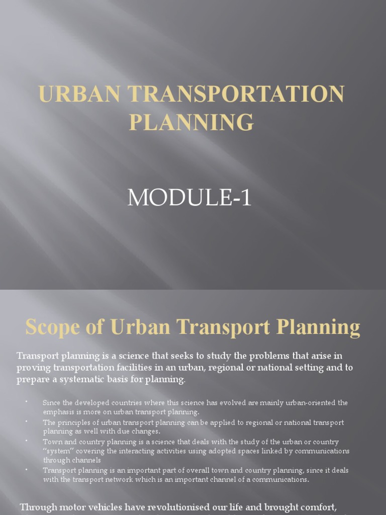 Urban Transportation Planning | Download Free PDF | Public Transport ...