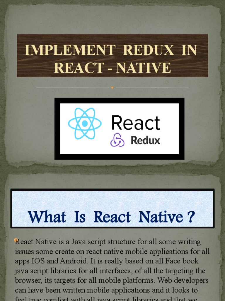 Implement Redux in React Native | PDF | Mobile App | Java Script
