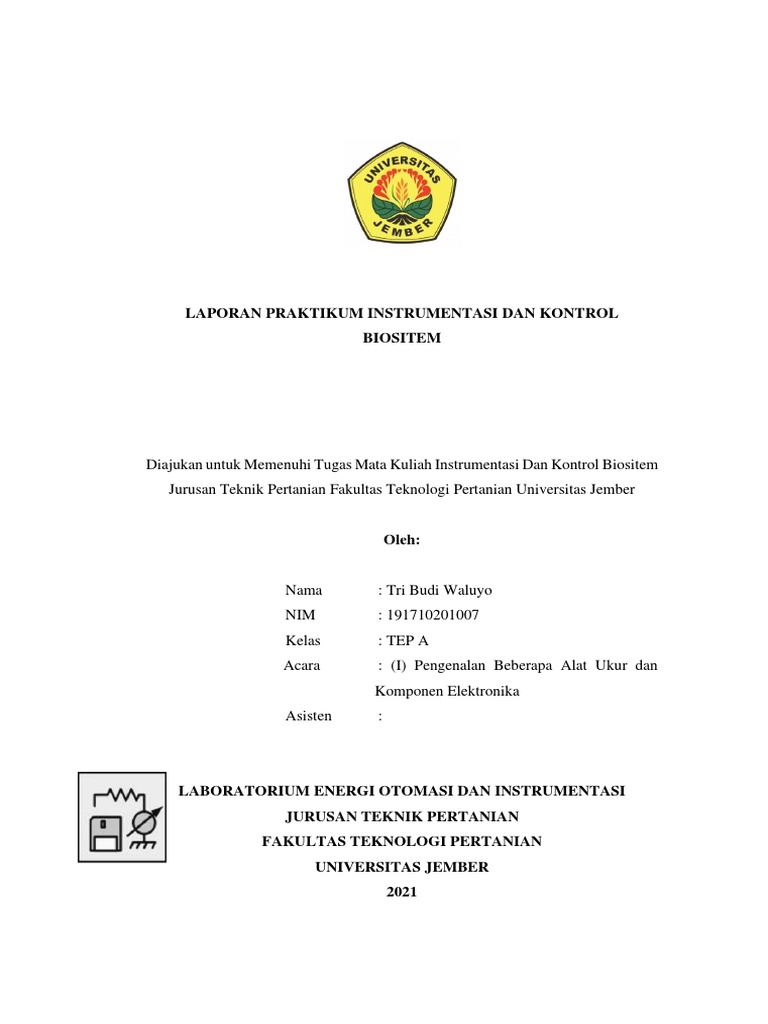 19-1007 - Tri Budi Waluyo - Acara 1 | PDF | Sains & Matematika