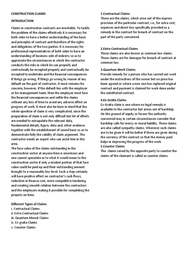 Construction Claims | PDF | Mediation | Negotiation