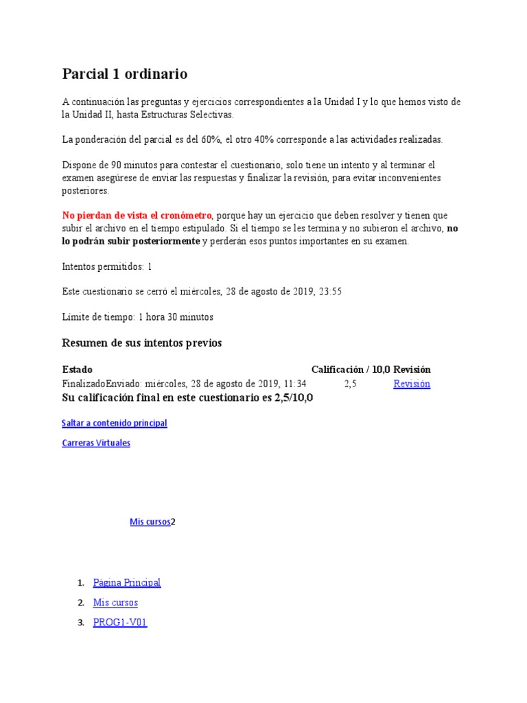 Parciales Programacion I | PDF | Estructura de datos de matriz | Desarrollo de software