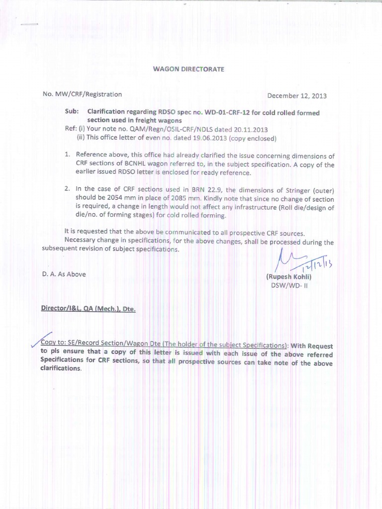 WD 01 CRF 12 | PDF | Quality Assurance | Specification (Technical Standard)