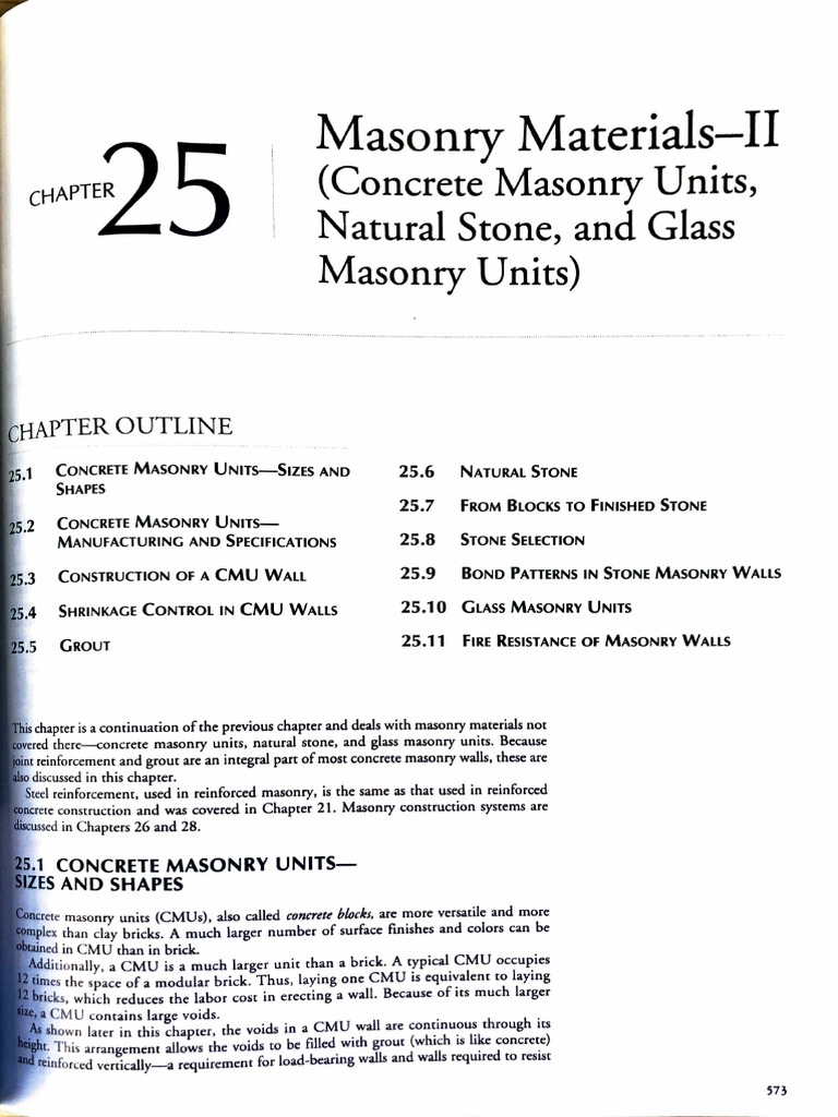 Masonry Materials-II: (Concrete Masonry Units, Natural Stone, and Glass ...