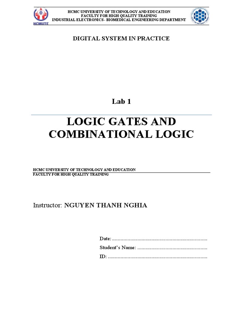 Edit Lab 1 - Logic Gates and Combinational Logic | PDF | Logic Gate ...