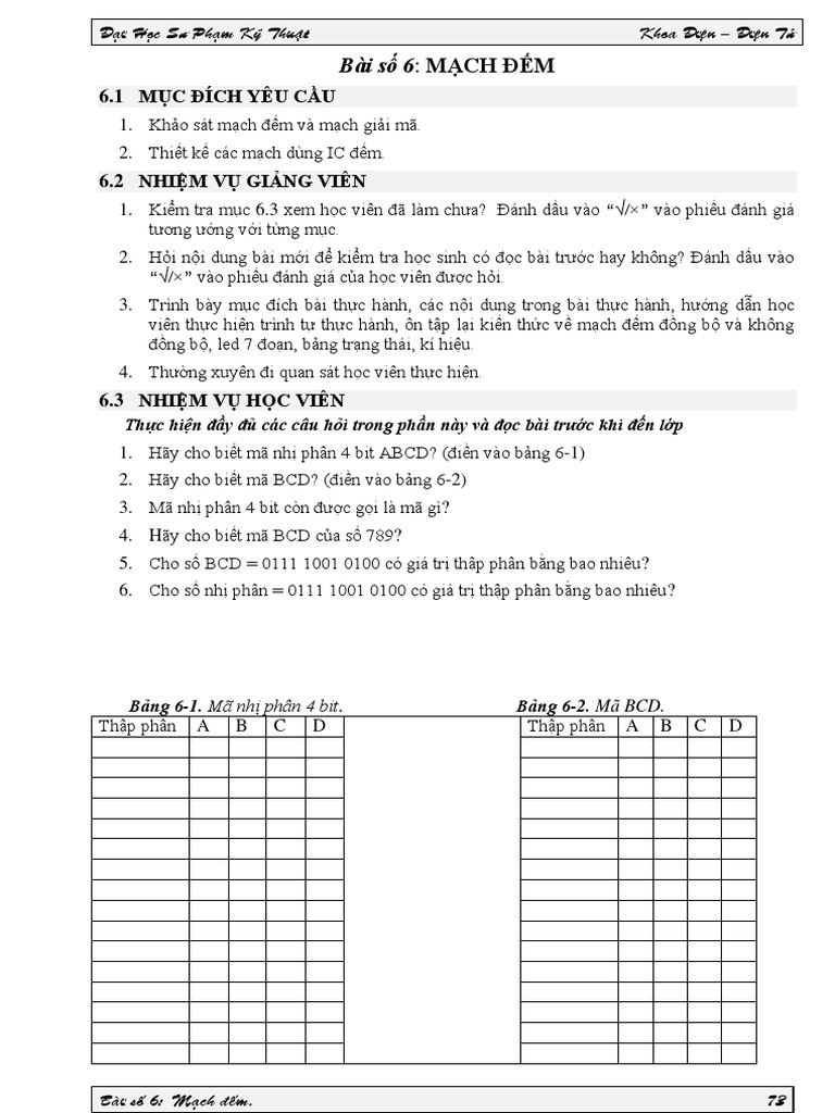 Lab 6 - Thuctap So 006 Dem 7490 | PDF