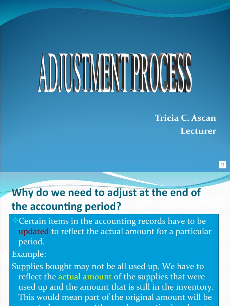 Adjustment Process | PDF | Debits And Credits | Depreciation